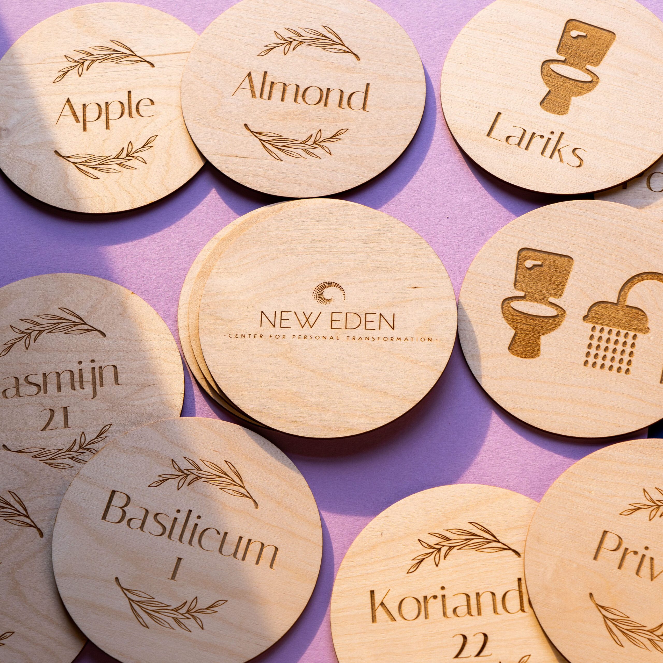 Houten Bord Rond met eigen ontwerp - Lasergasten